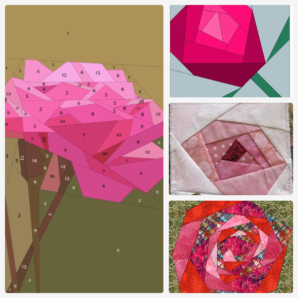 paper pieced rose pattern | All about patchwork and quilting