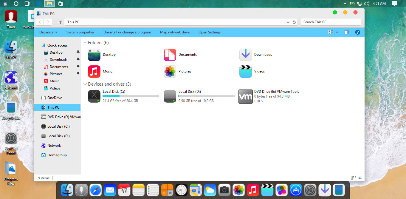 Mời tải về Windows 10 Pro, Version 1703 với giao diện iOS 11 tích hợp ...