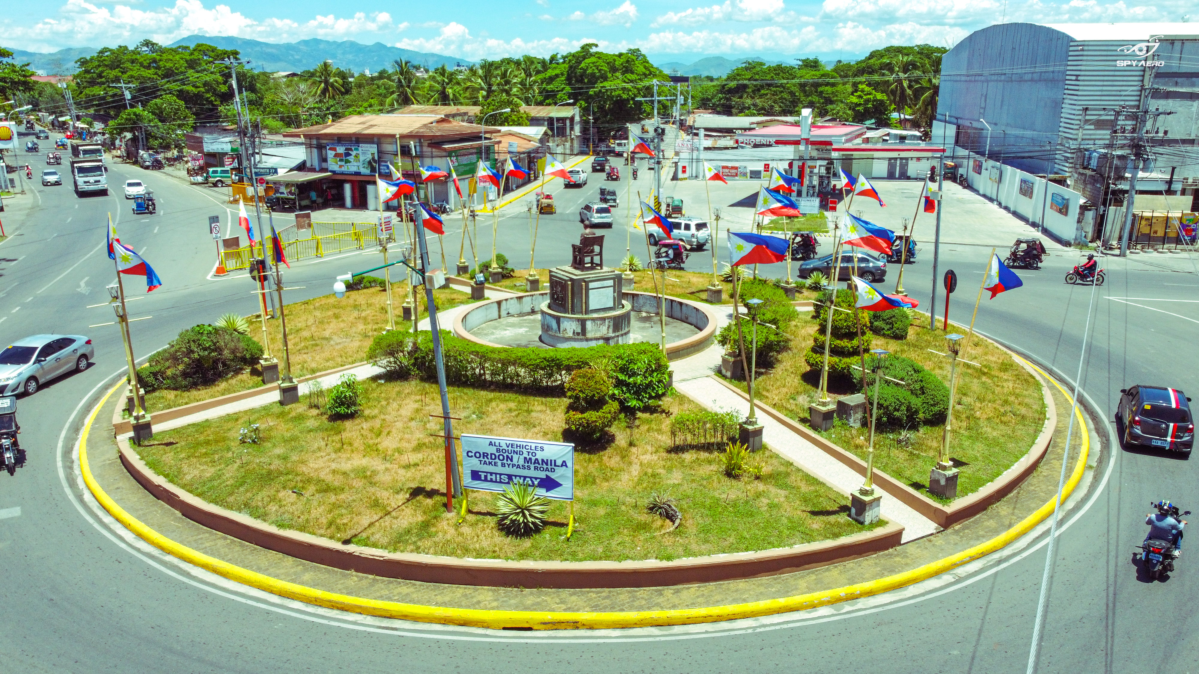 SPY Aero: Santiago City Rotonda Park Flag Independence day 2020