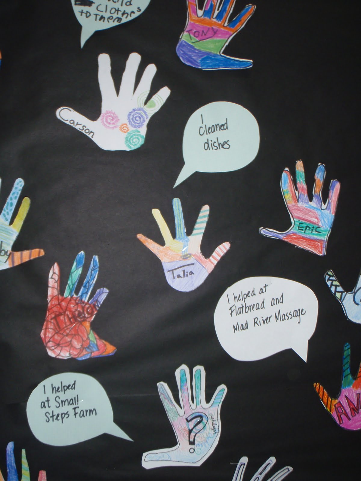 Waitsfield Elementary Art: Helping Hands