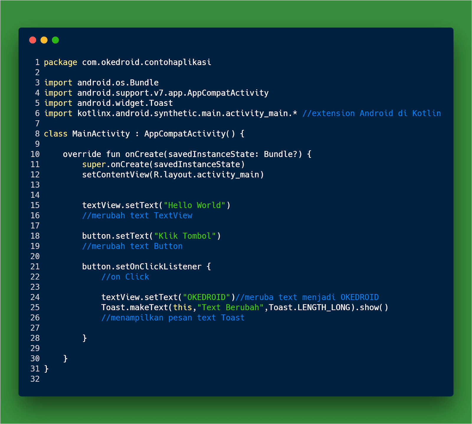Belajar Menciptakan Aplikasi Pertama Hello World Dengan Kotlin Android ...