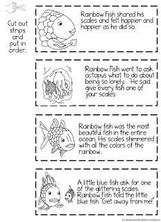 THE RAINBOW FISH LARGE SEQUENCING CRAFT ~ Book Units by Lynn