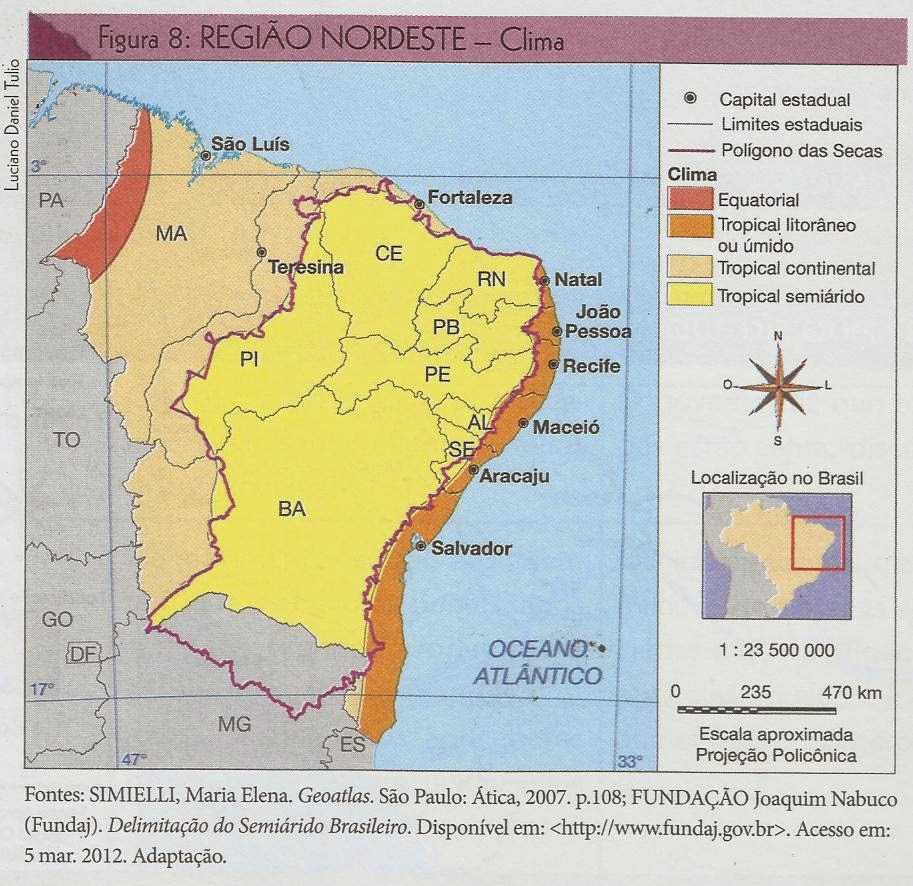 A Geografia como Protagonista!: Mapas do Nordeste: Sub-regiões; Regiões higrográficas; Clima ...