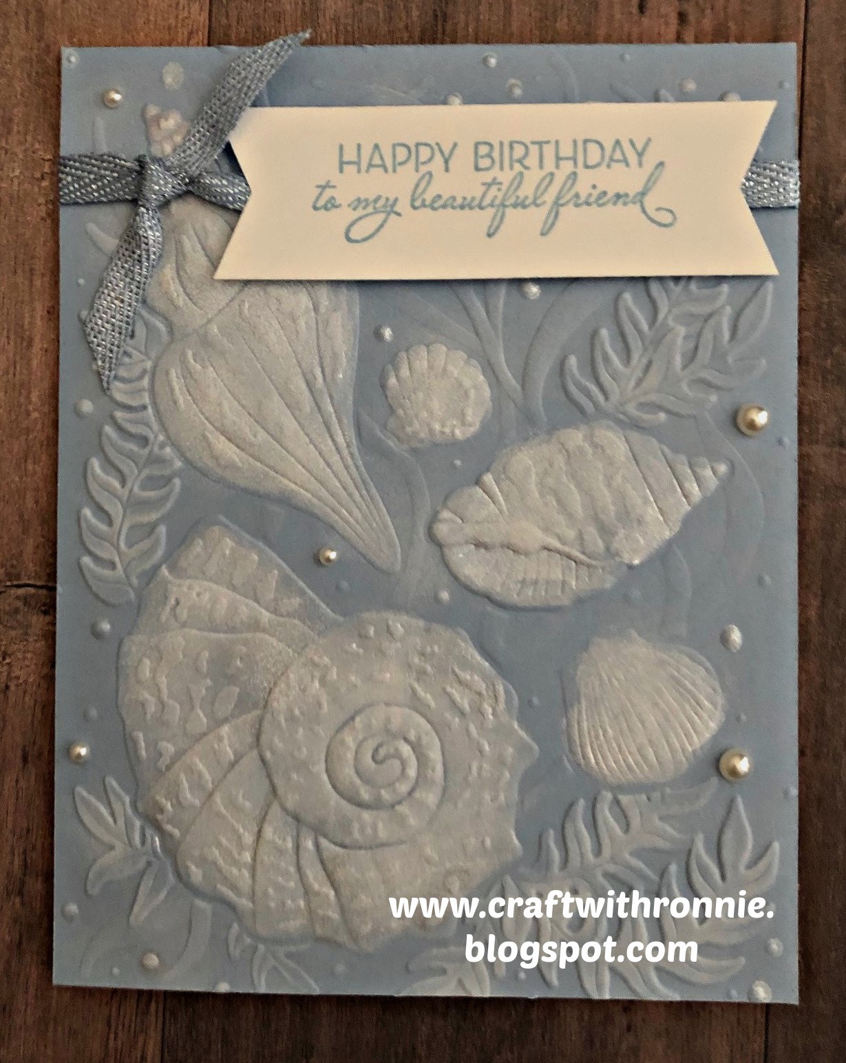 craftwithronnie : Seashells 3D Embossing Folder meets Frost White ...