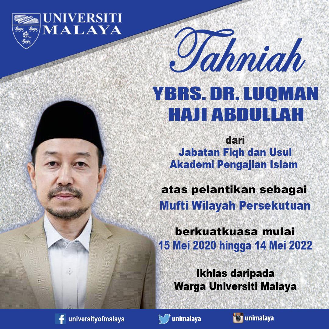 Dr. Luqman Dilantik Sebagai Mufti Wilayah Persekutuan Baharu Ke-8 ...