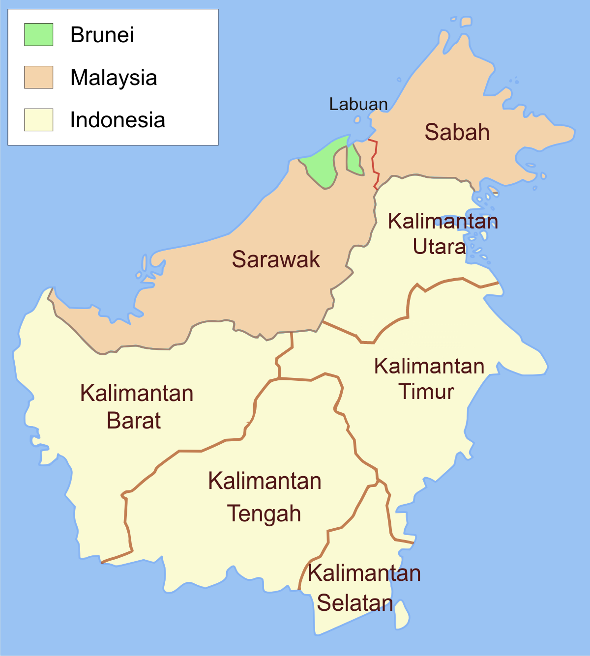 PETA KALIMANTAN HD : Barat, Timur, Utara, Selatan, & Tengah Lengkap ...