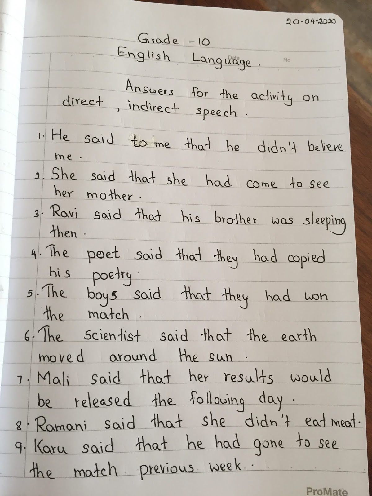 Grade 10 English Language