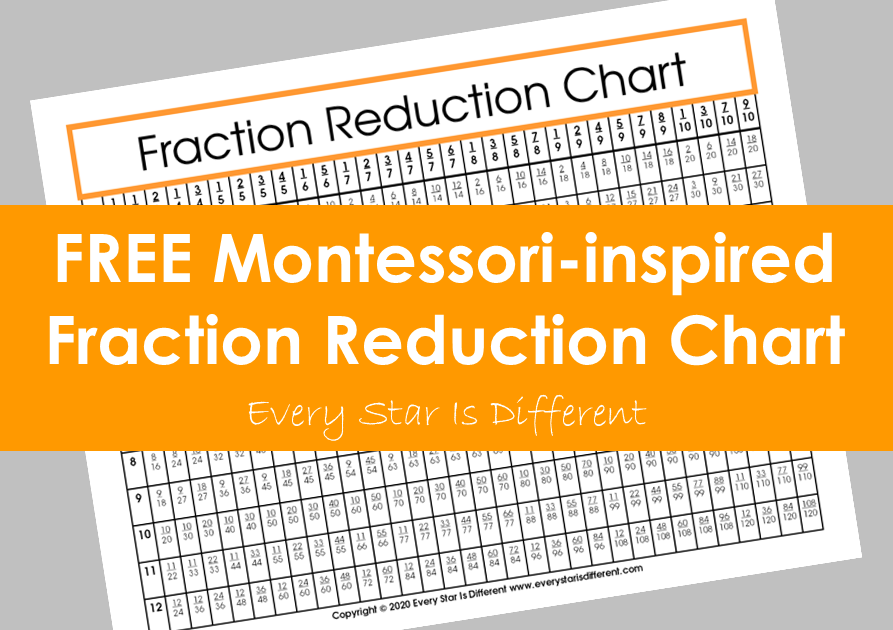 FREE Fraction Reduction Chart Every Star Is Different free-fraction-reduction-chart-every-star-is-different
