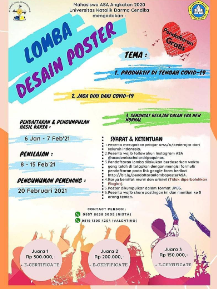 Lomba Desain Poster Nasional 2021 di Universitas Katolik Darma Cendika ...