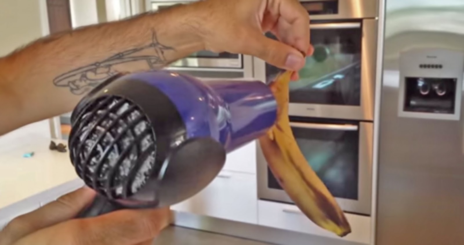 This Man Starts Blow Drying A Banana. Now Watch Carefully When He Peels ...