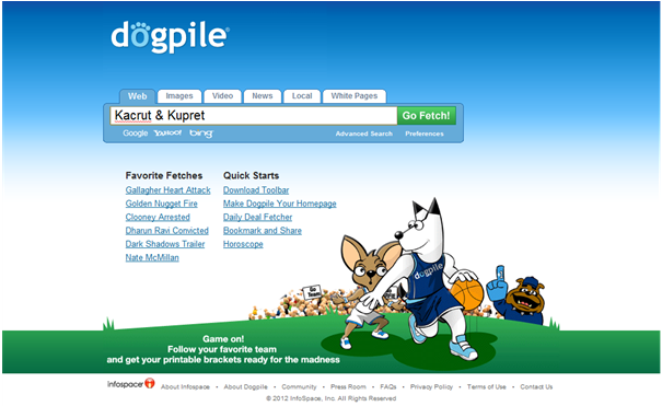 Dogpile Homepage