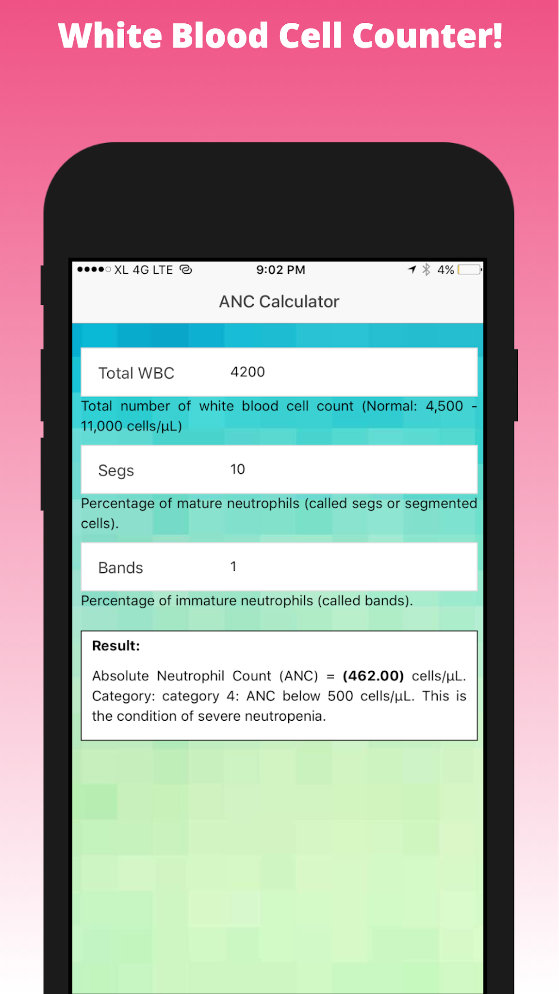Absolute Neutrophil Count Calculator - Hematology ~ iMedical Apps