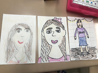 Elements of the Art Room: 1st and 2nd self portraits