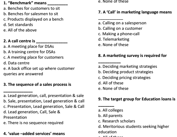 Marketing Awareness MCQs Multiple Choice Questions And Answers PDF marketing-awareness-mcqs-multiple-choice-questions-and-answers-pdf