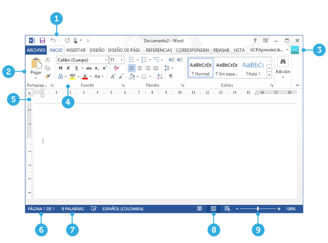 Introducción a la informatica: Interfaz de Word