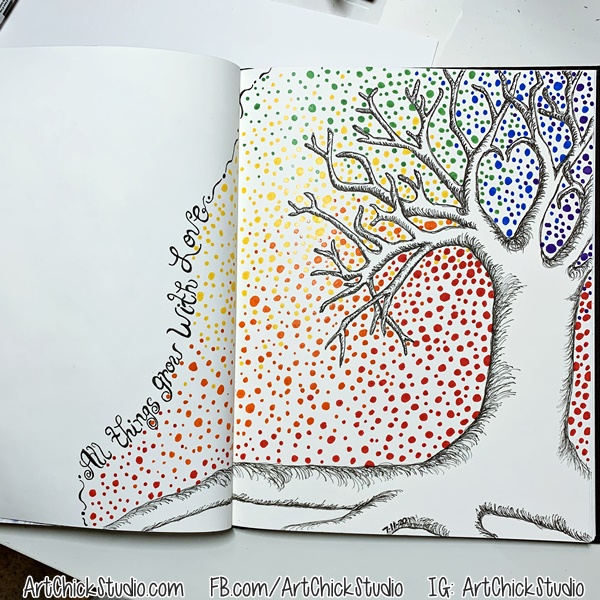 Art Journal Colorful Tree | Art Chick Studio