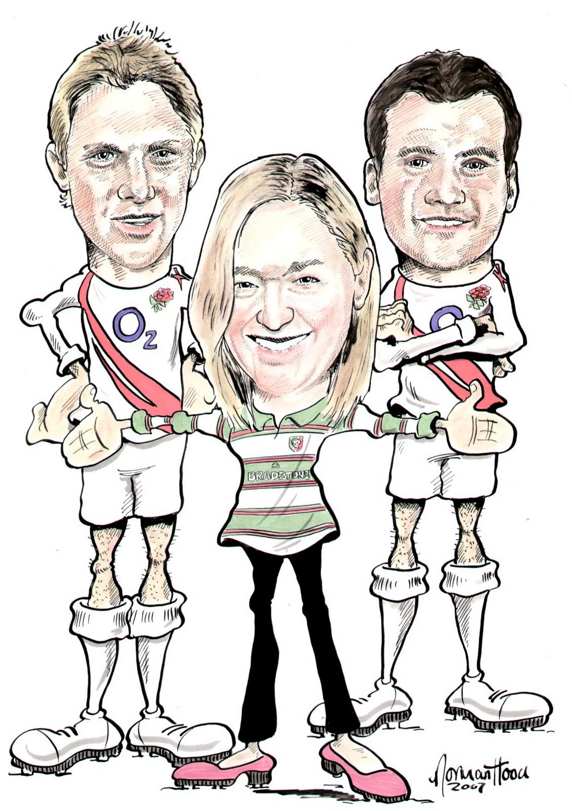 CARTOON AND CARICATURE: CARTOONED WITH ENGLISH RUGBY LEGENDS