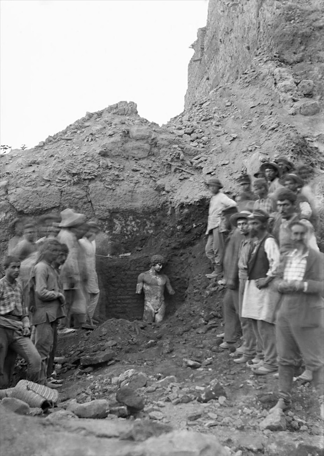 Discovery of the Statue of Antinous at Delphi in 1894 ~ Vintage Everyday