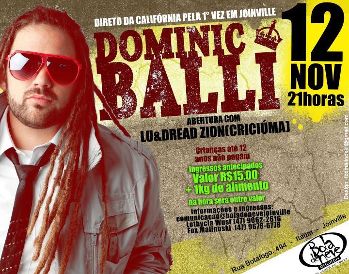 Amplificador: Dominic Balli pela primeira vez em Joinville