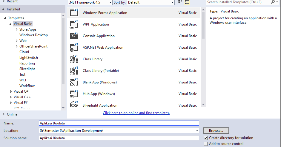 Aplikasi Biodata Sederhana dengan Visual Basic.NET