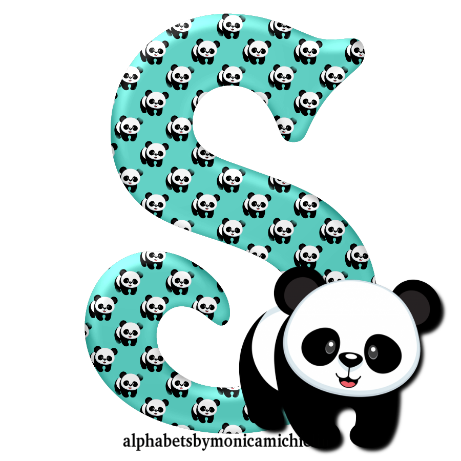 Monica Michielin Alphabets: ALFABETO AZUL COM PANDA, BLUE ALPHABET AND ...