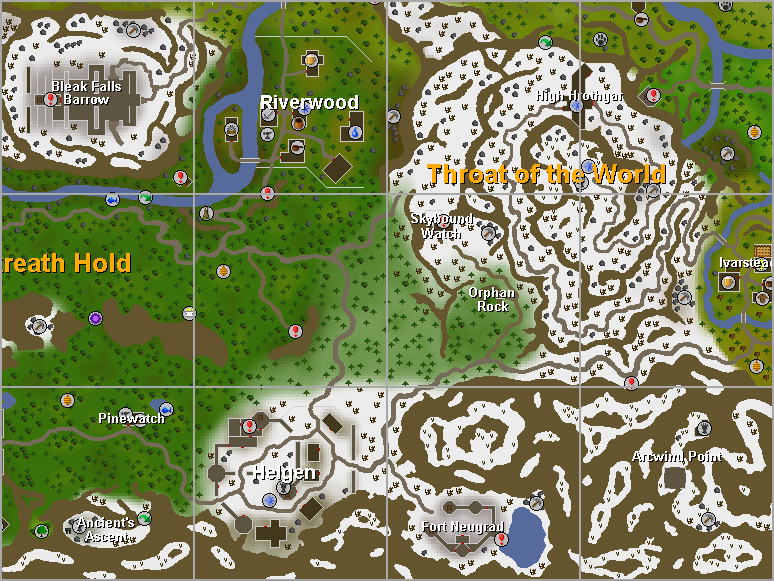 Not Quite Tangible: Skyrim Map in the Style of RuneScape