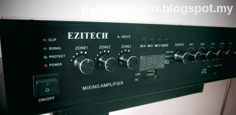 Ezitech A360VS PA mixer amplifier with 3 zone and phantom power