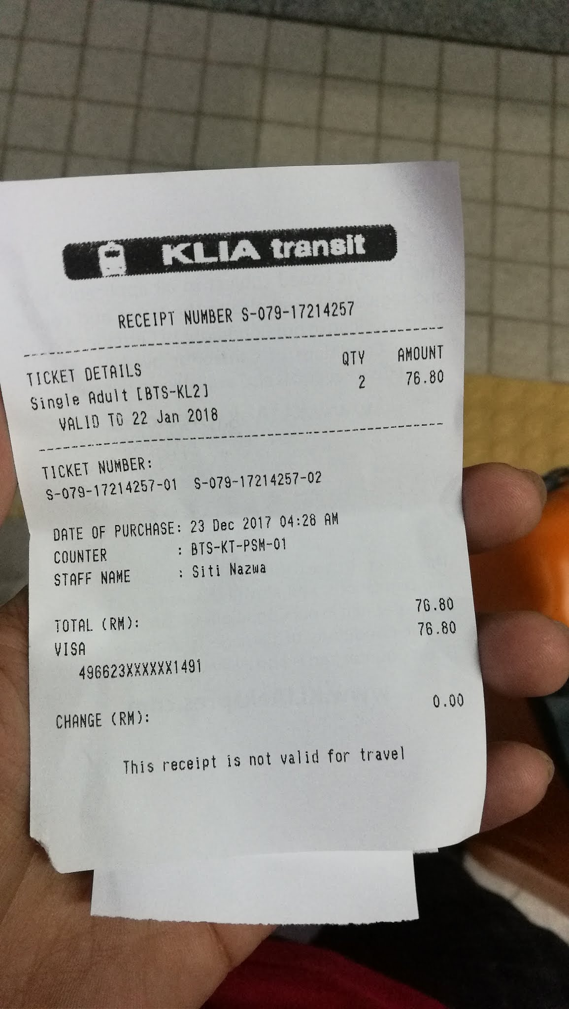 Our Journey : Kuala Lumpur Sentral - KLIA Ekspres / KLIA Transit