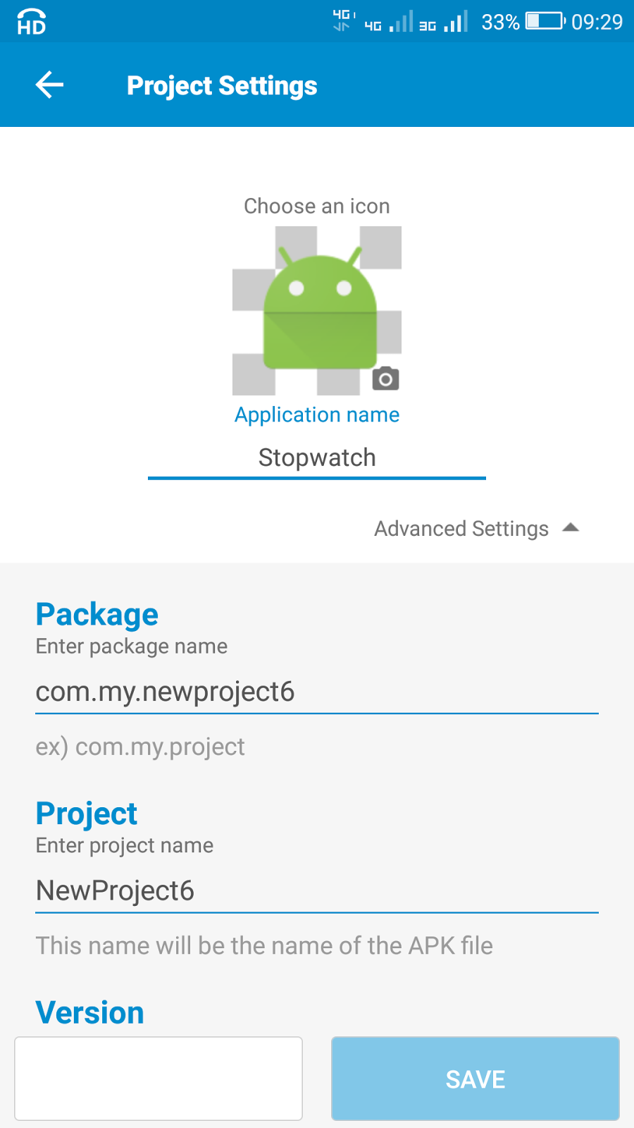 Create Stopwatch App in Android using Sketchware