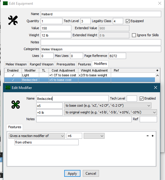 Insidious GURPS Planning: The Basics of Using GCS: Equipment
