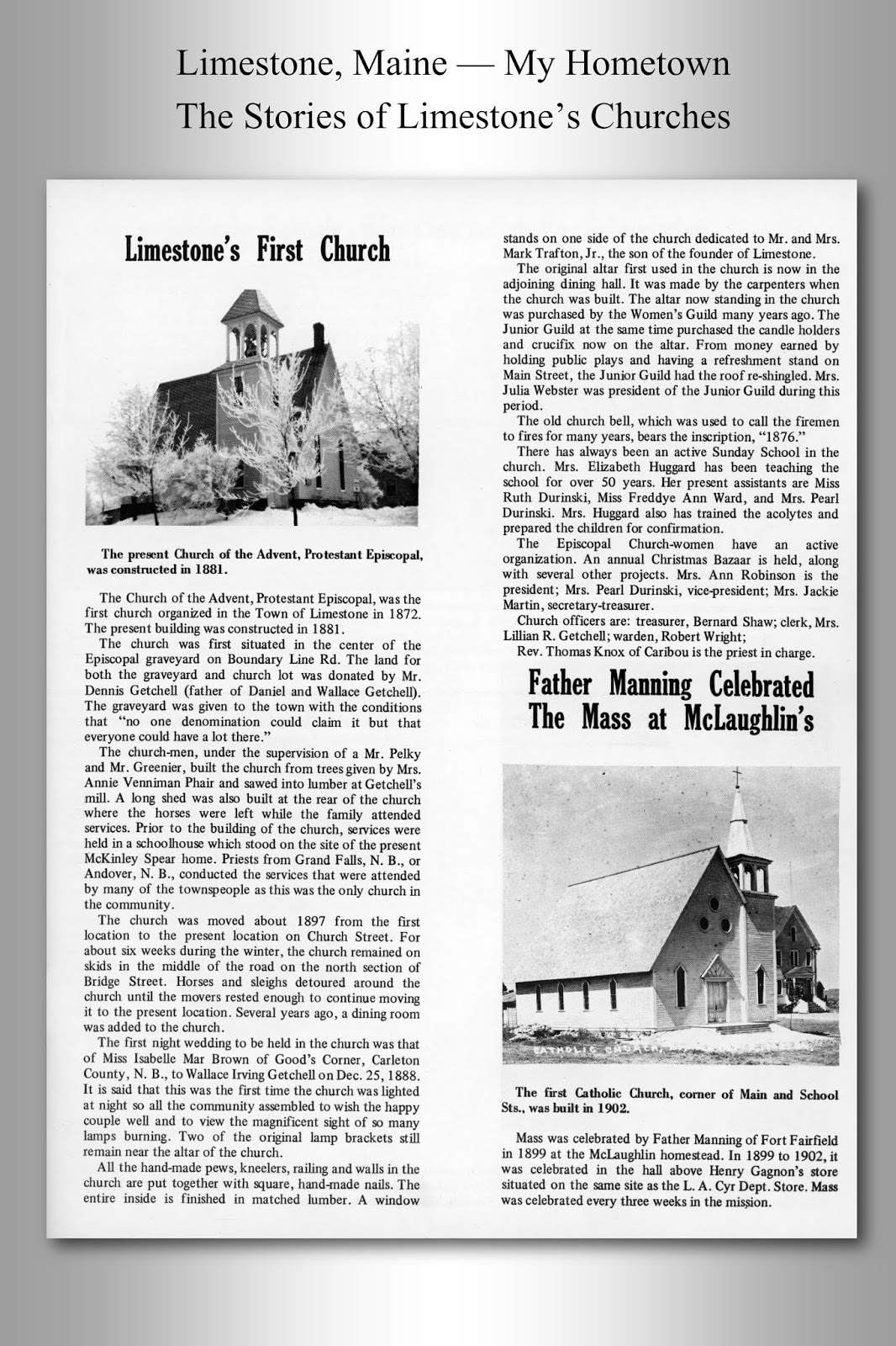 Limestone, Maine -- My Home Town: A History of Limestone's Churches ...