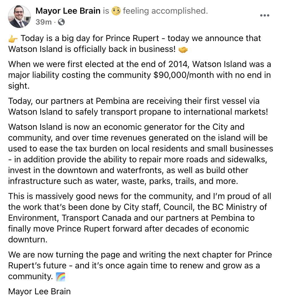 North Coast Review: Another milestone for the Pembina LPG Terminal at ...