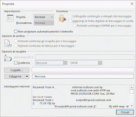 Vedere intestazioni messaggio Outlook 365 | Oggi è un altro post
