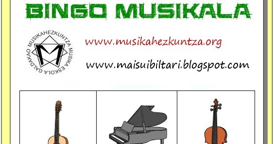 Nuestros recursos musicales: Bingo de instrumentos musicales
