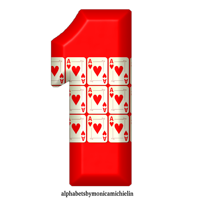 M. Michielin Alphabets: RED SUIT PLAYING CARDS ALPHABET, NUMBERS, ICONS ...