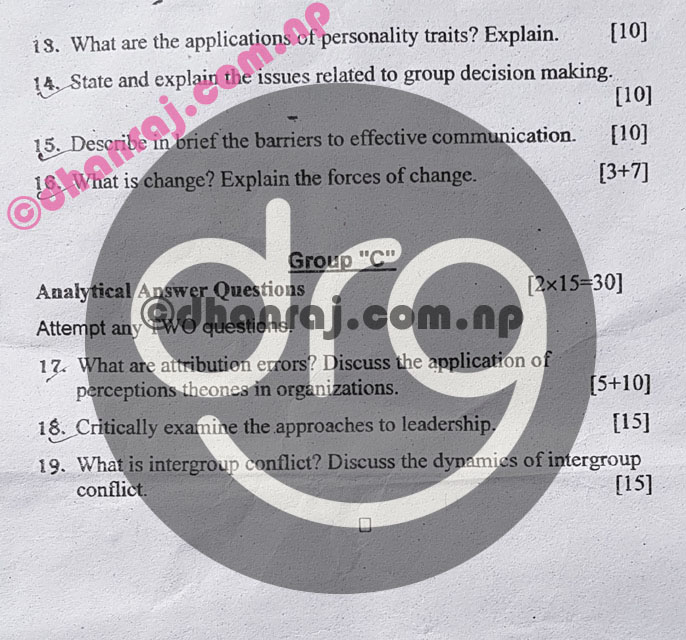 Business Environment and Strategy | Mgt.217 | Question Paper | 2077 ...
