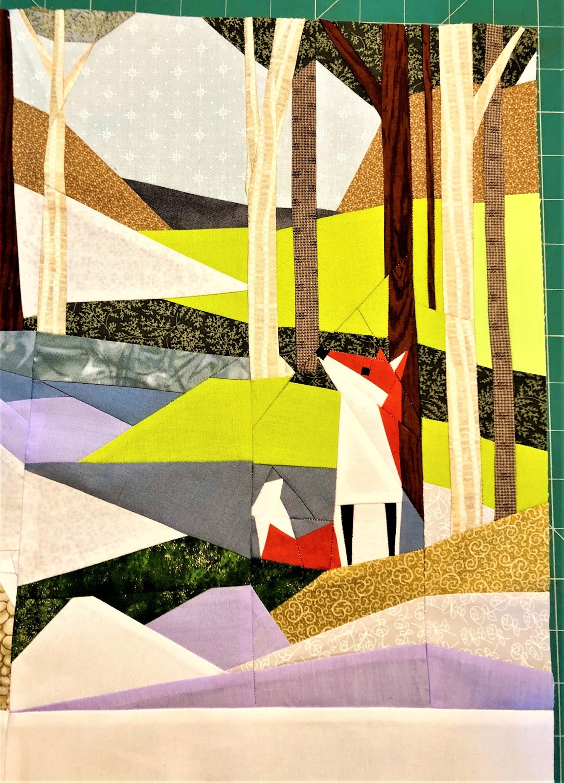 Quilt Art Design: Fox in the Garden