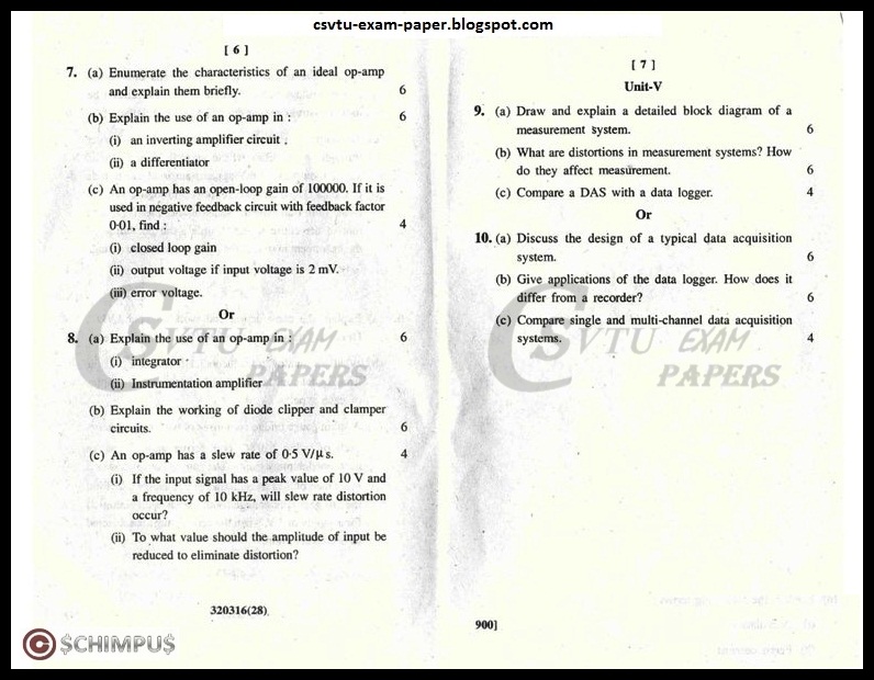 Csvtu Exam Papers Civil 3rd Sem Electronics And Instrumentation Apr May 2007