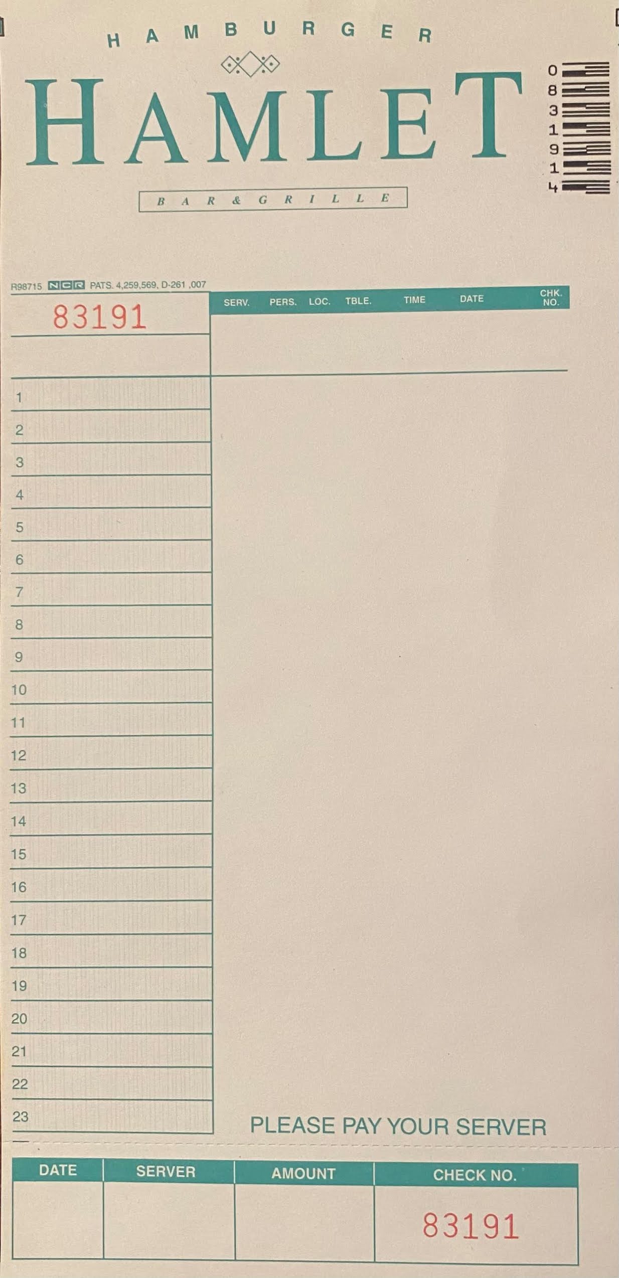 Memories of HAMBURGER HAMLET