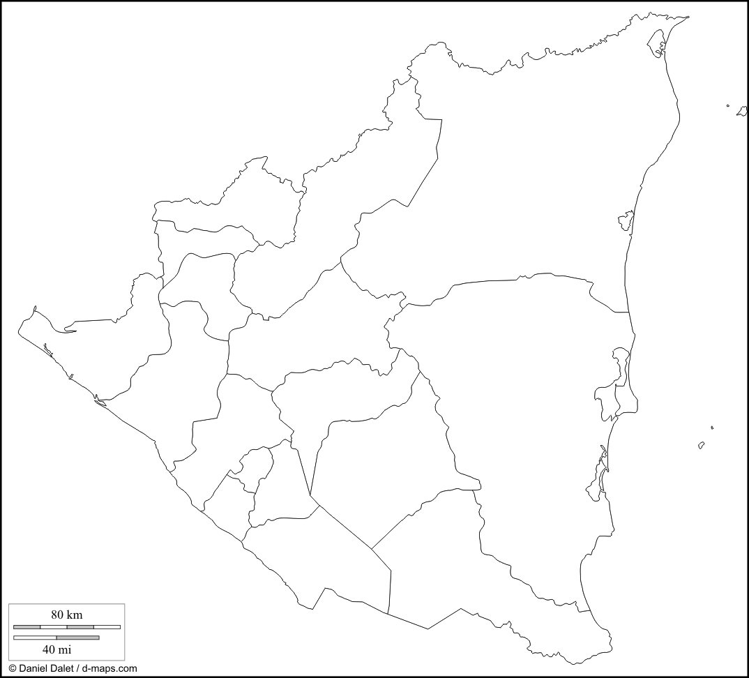 Croquis del mapa de nicaragua