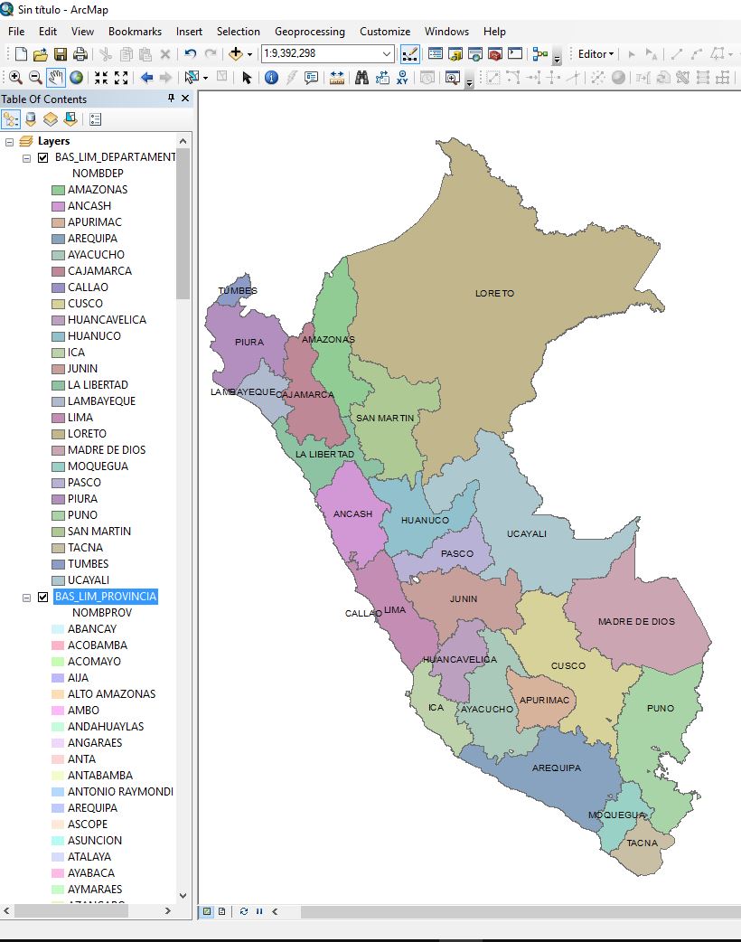 Limites distritales, departamentales y provinciales ~ Mapas, shapes y ...