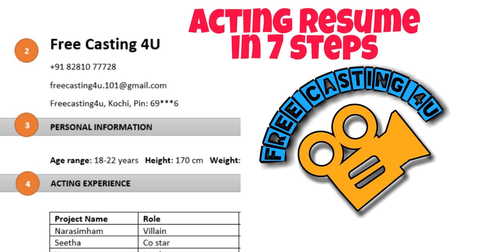 7 SIMPLE STEPS TO MAKE AN EFFECTIVE ACTING RESUME