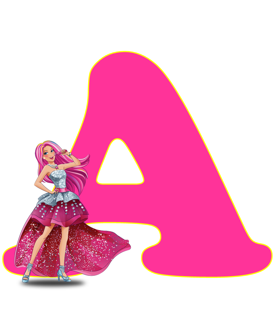 Kits imprimibles gratis : Kit imprimible abecedario y números Barbie