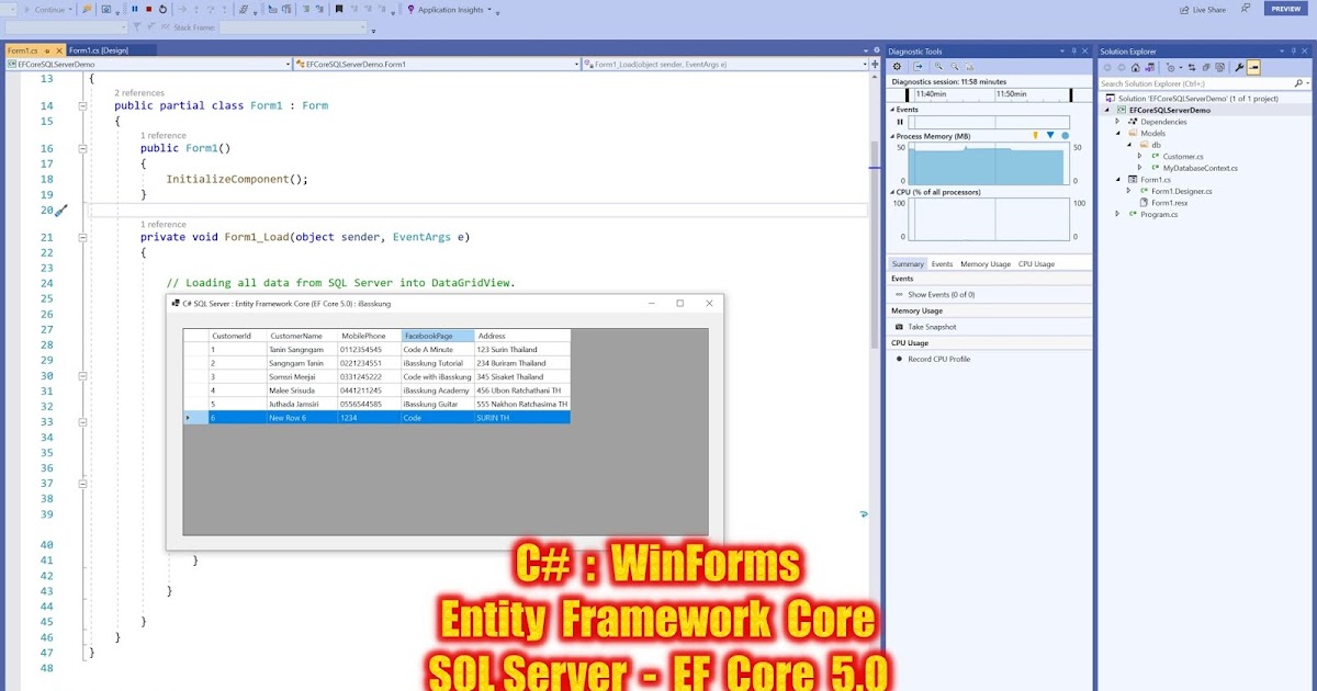 Your First C And Sql Server Ef Core App Getting Started With Entity