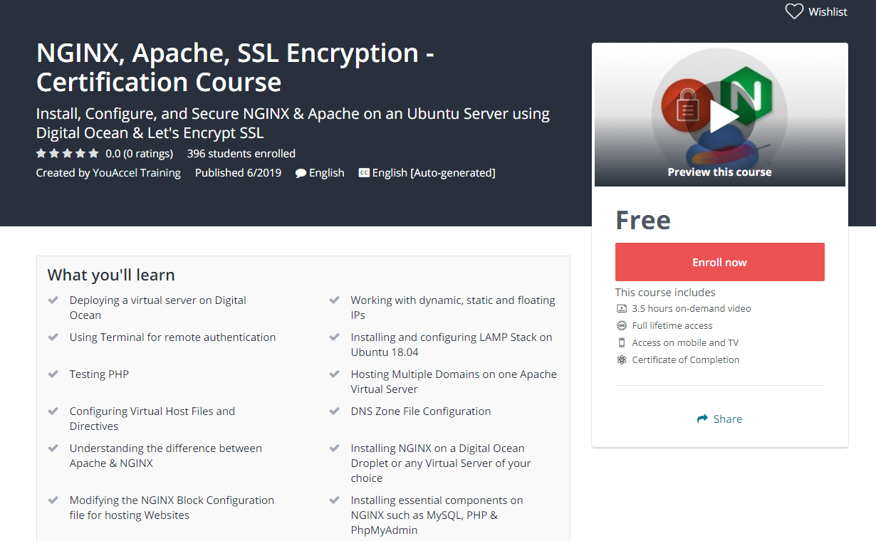 Learn Nginx Apache Ssl Encryption Certification Course Udemy 100 Free For Limited Time
