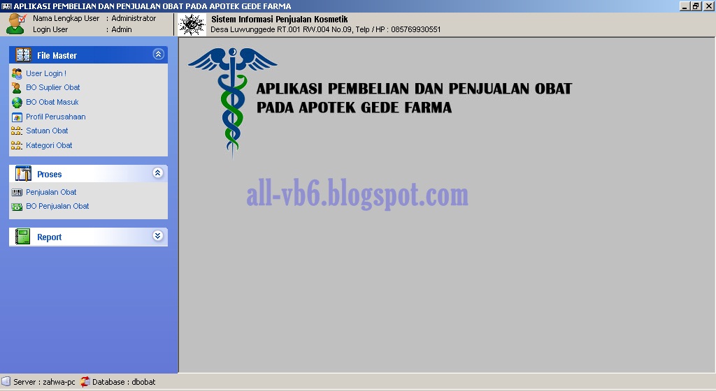 Sistem Informasi Penjualan Obat Tunai Berbasis Visual Basic 6.0 | Kumpulan Source Code Aplikasi ...