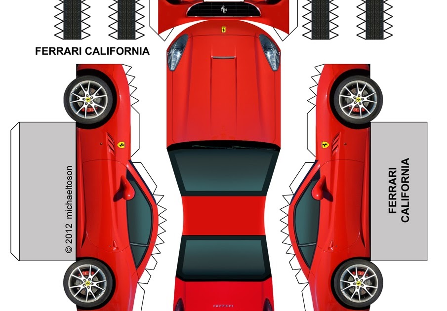 SP. Papel Modelismo: PaperCraft - Ferrari California - Auto di Carta