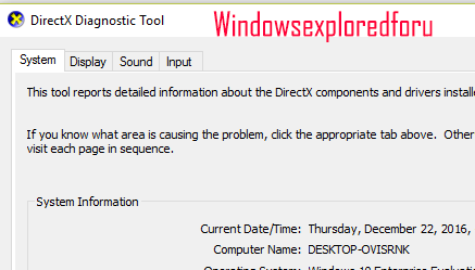 Logeshwaran.org: Directx Diagnostic tool in Windows 10 - What it means ...