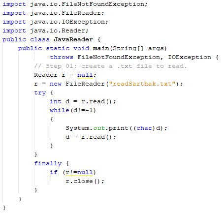 Character streams with its types