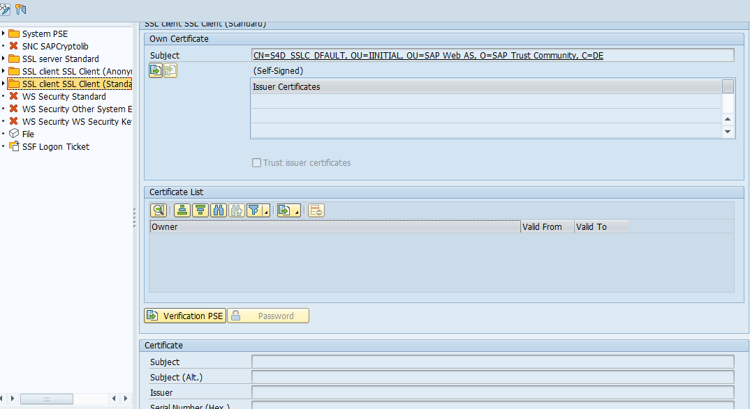 SAP ABAP Central: Adding Website Public Certificates to ABAP Stack